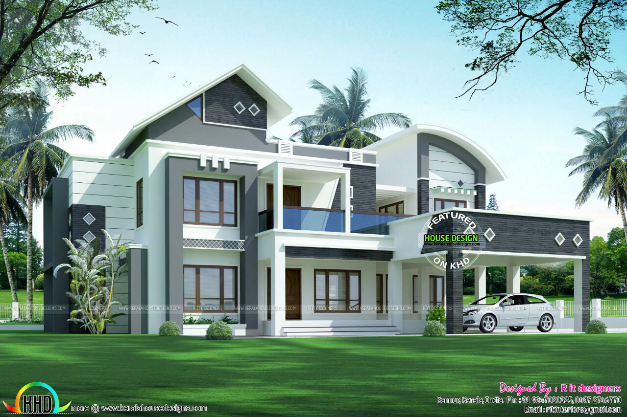 Modern look home in 3815 sq-ft - Kerala home design and floor plans ...