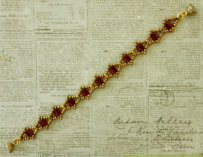 Linda's Crafty Inspirations: Bracelet of the Day: Tallulah Tila - Cranberry