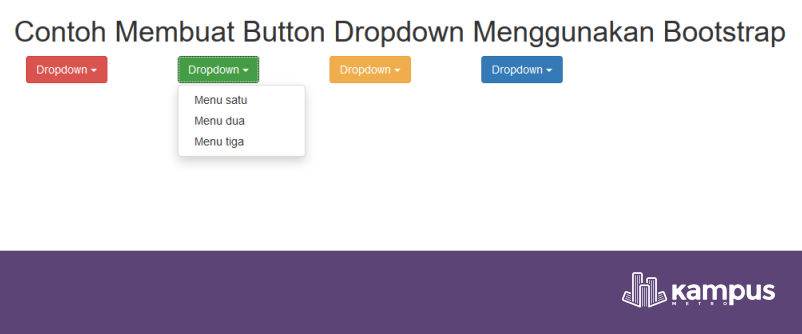 Membuat Button Dropdown Menggunakan Bootstrap - KampusMetro