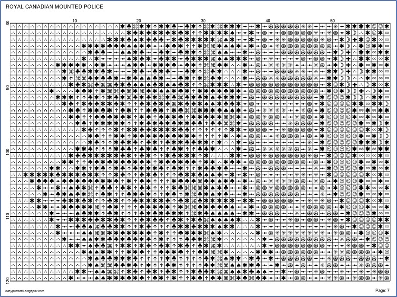 EASY PATTERNS: Royal Canadian Mounted Police RCMP cross-stitch pattern