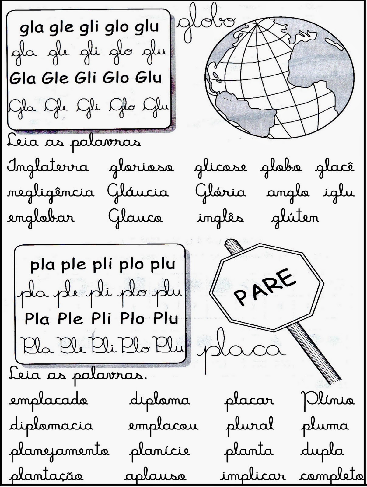 Nosso Espaço da Educação: Fichas de leitura em letra cursiva.