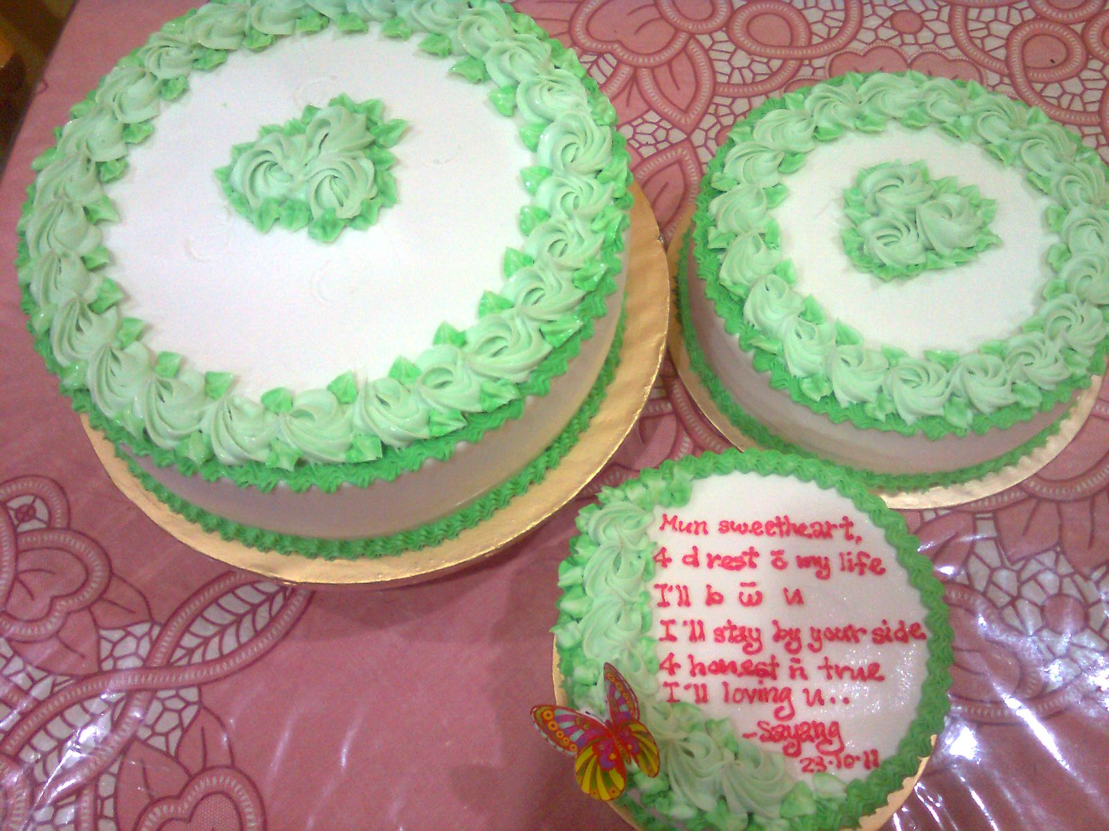 FEINAZCAKESHOUSE: Kek Kahwin - Tema Hijau (KH 03)