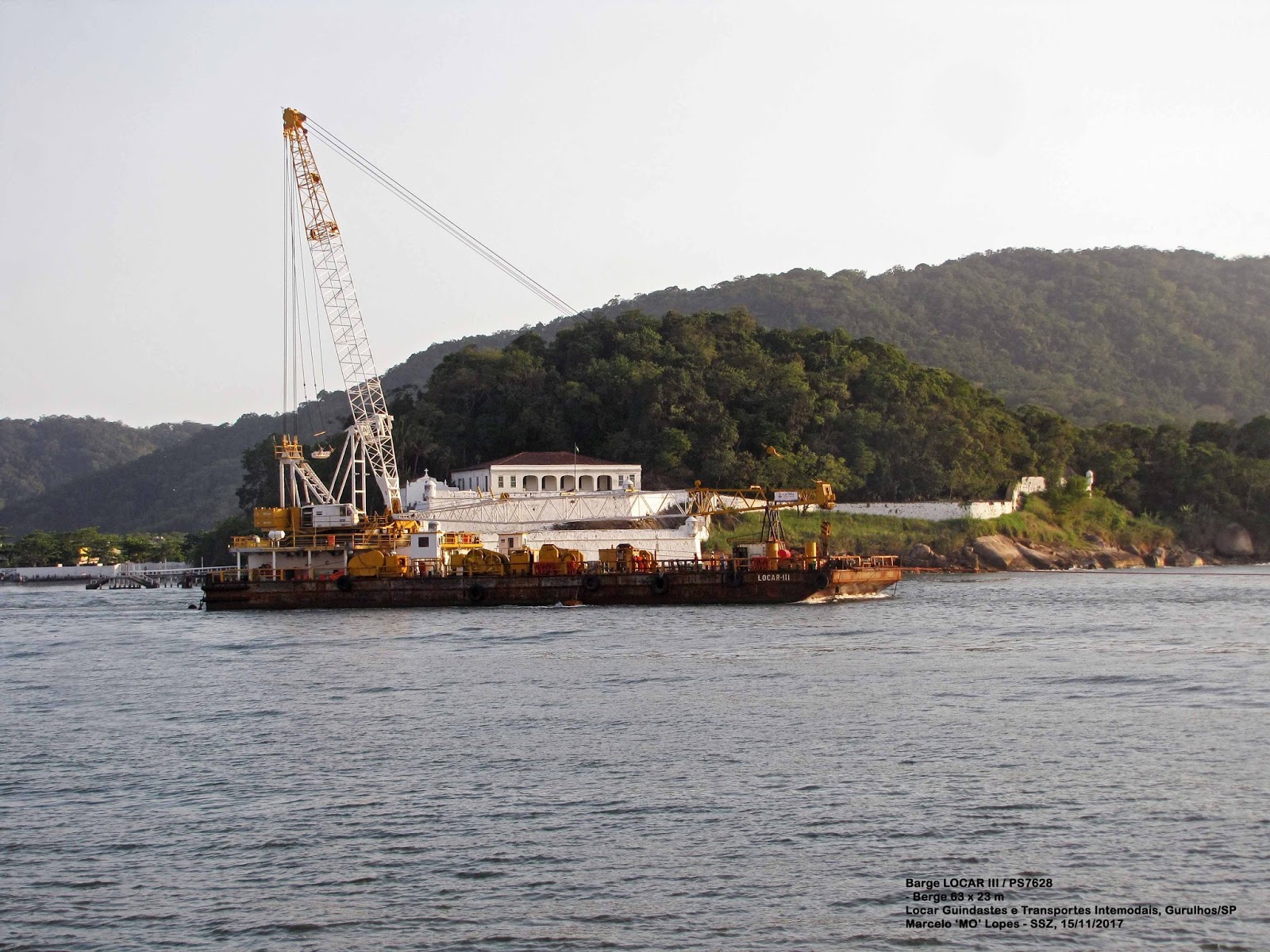 Santos Shiplovers: Rb Locar XII + Barge Locar III, Moving to Santos Roads