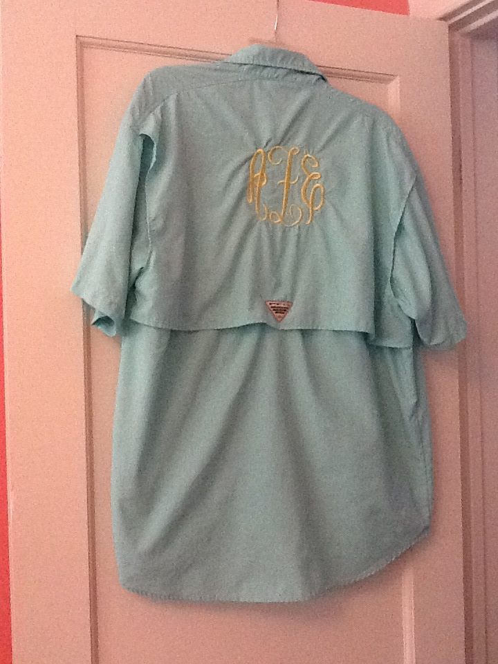 Sew Happy Monogramming: Monogrammed Fishing Shirt