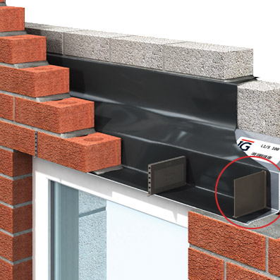 Lintels, weep holes and render