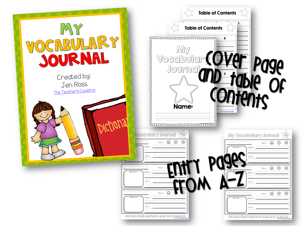 Alphabet and Vocabulary Journals - Teacher by the Beach