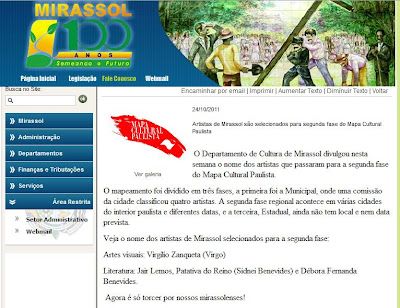 Cultura em Mirassol: Mapa Cultural - Fase Regional