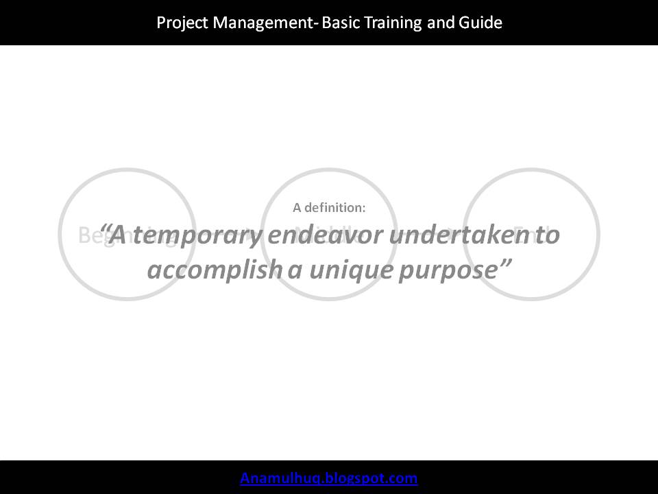 Project Management : Project Management Basic Training Guide : Session 1