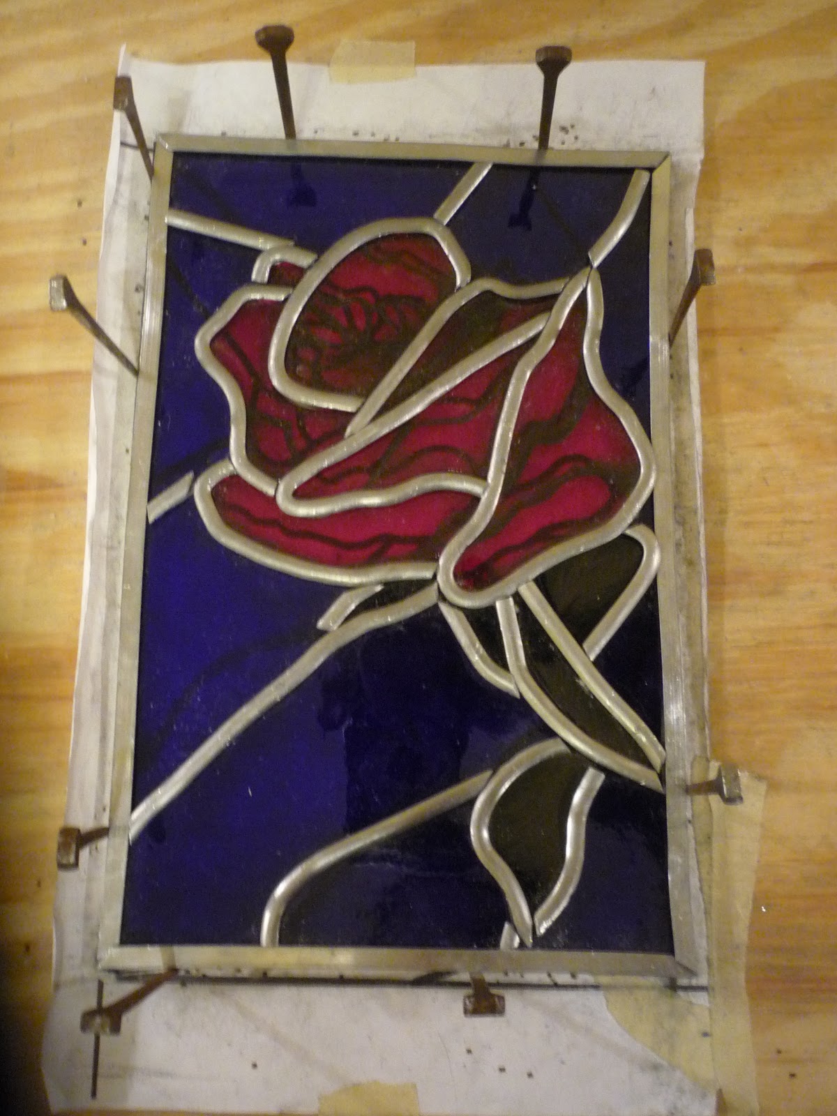 Medieval Glass Painting: Red Rose Project - first project