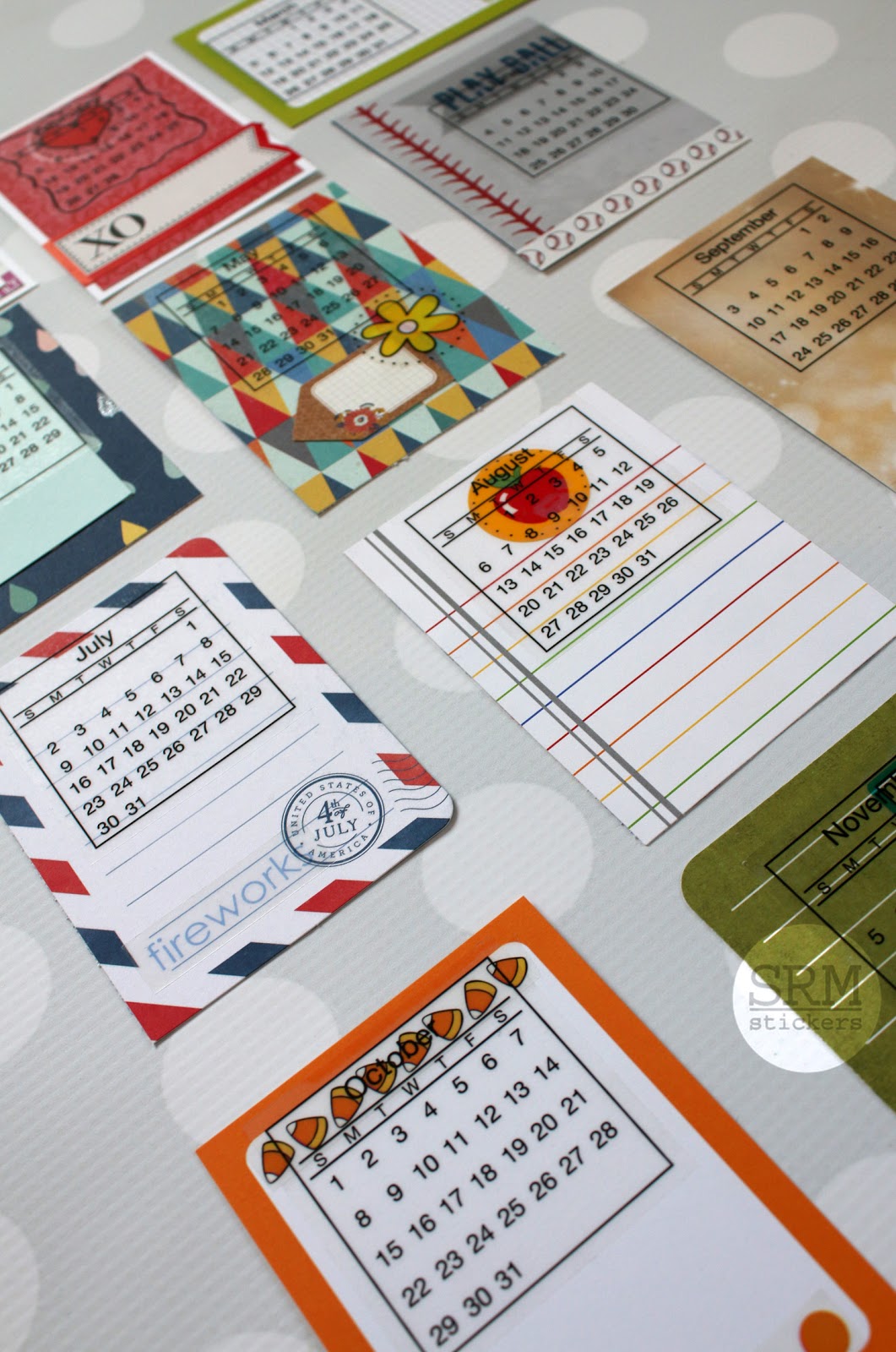 SRM Stickers: Calendar Cards for Pocket Scrapbooking by Samantha