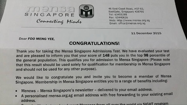 Mensa Singapore Admissions Test (MSAT)
