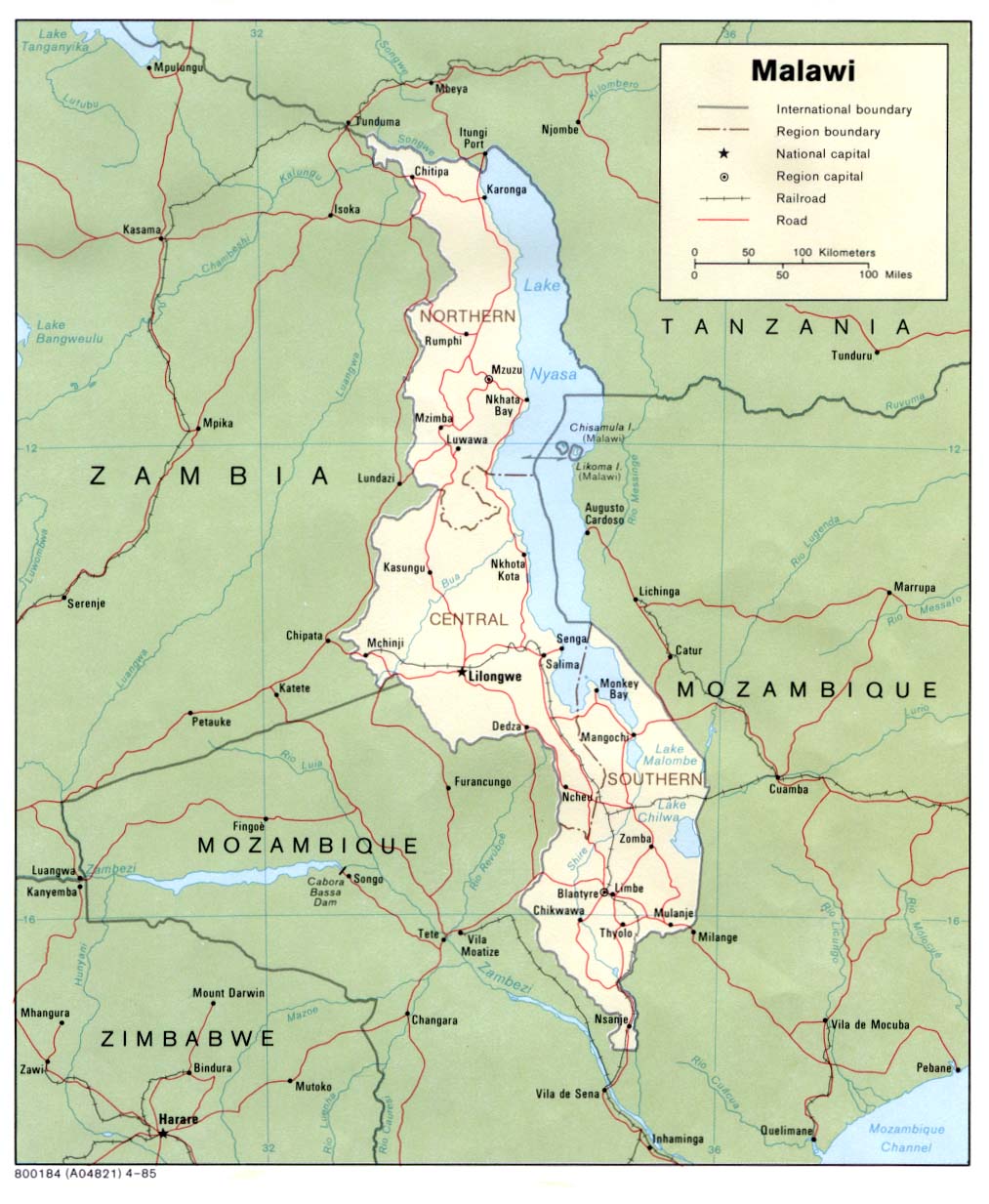 MAPAS GEOGRÁFICOS DE MALAWI