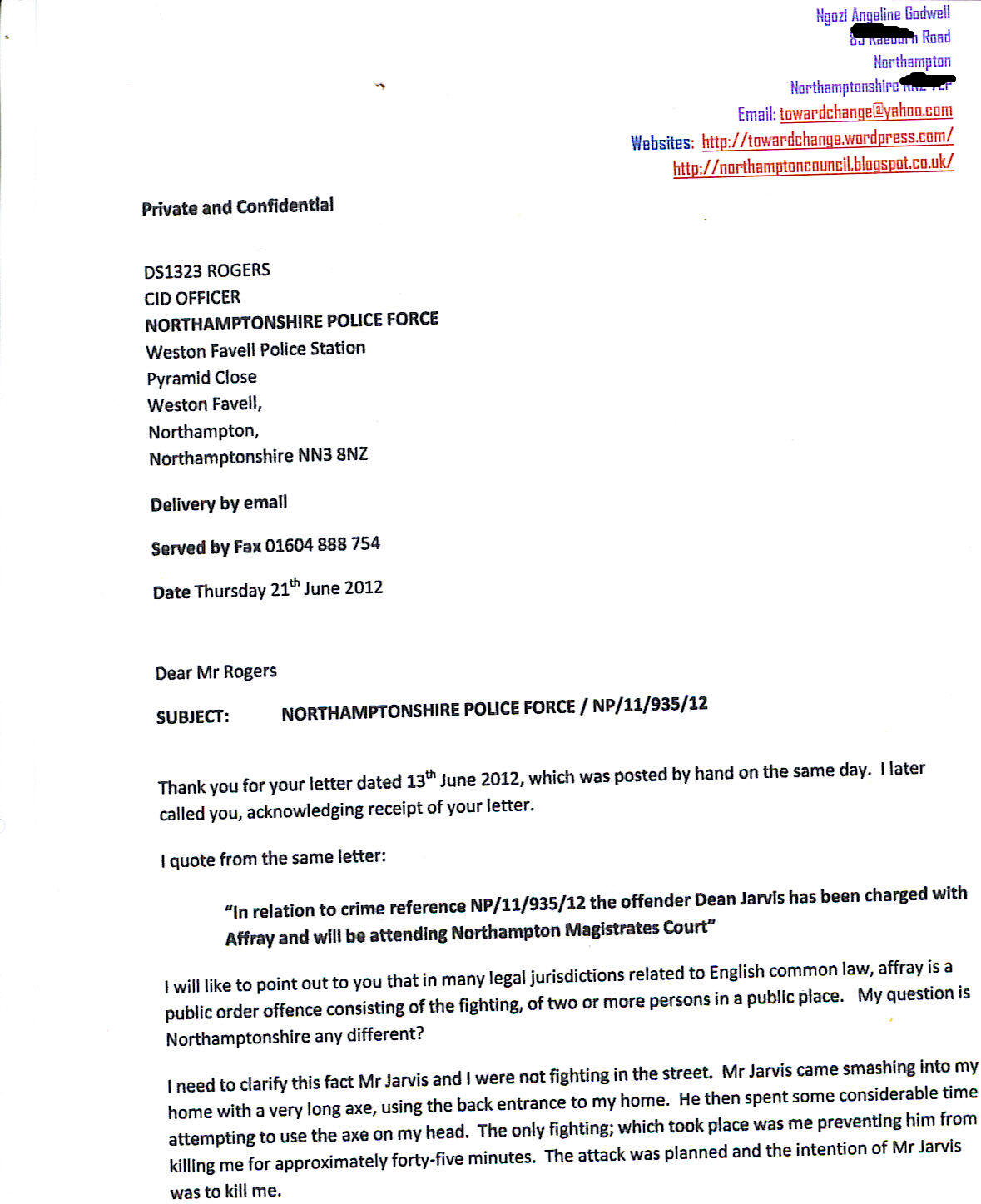 Northampton Borough Council: DS 1323 Andy Rogers CID Officer Dial M For ...