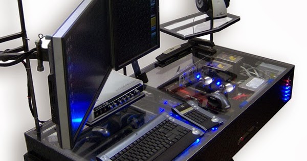 DIY PC Desk Mods: Plexiglass Computer Case/Desk Mod