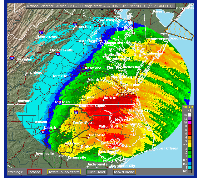 The Weather Centre: Hurricane Irene Storm Total Rainfall (As of 10:30 ...
