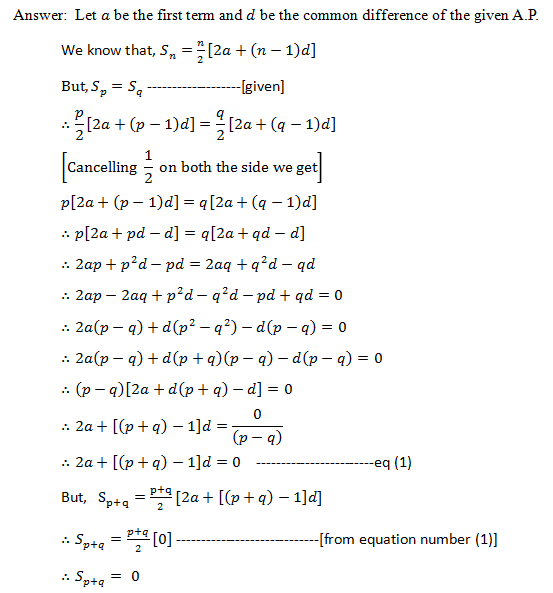 OMTEX CLASSES: If the sum of 'p' terms of and A.P. is equal to the sum ...