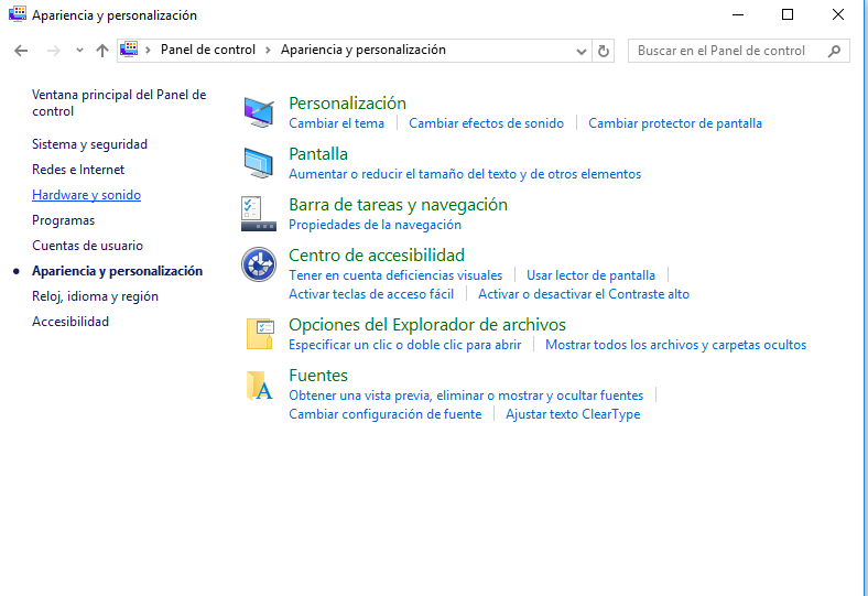 Informatica: El panel de control