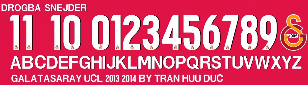 Font Number Football: Font Galatasaray 2013 2014