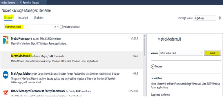Yazılımcılar Dünyası: Metro Framework