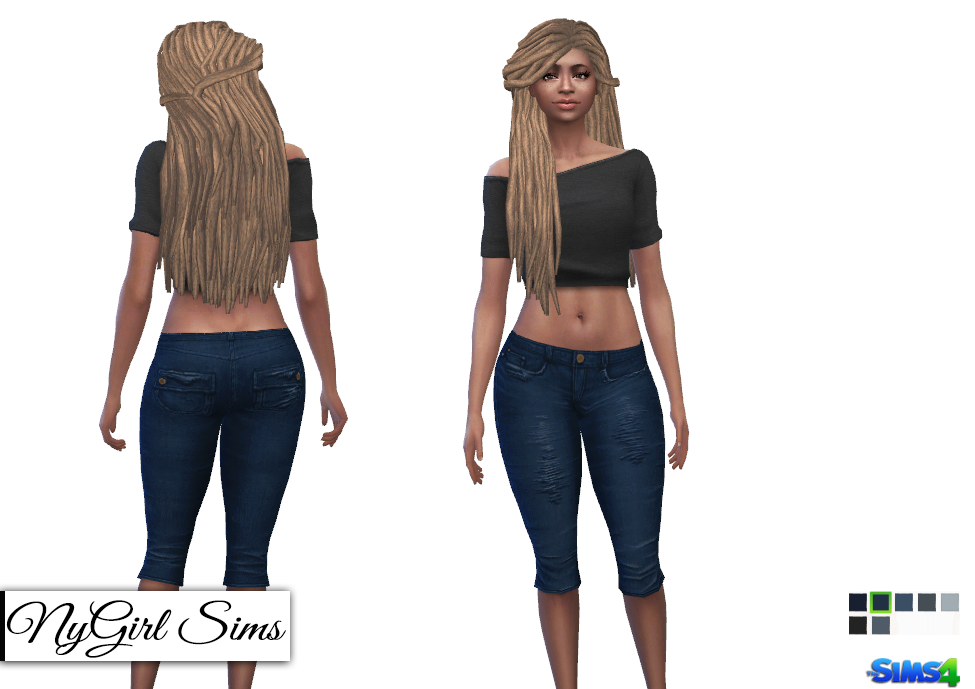 NyGirl Sims 4: Distressed Denim Capri