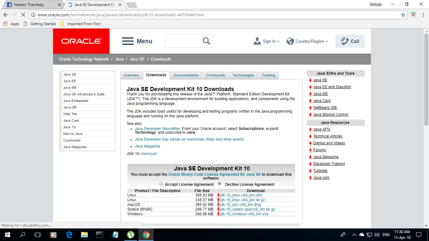 Naheez Thawfeeg's Blog: Oracle® Java™ SE 10