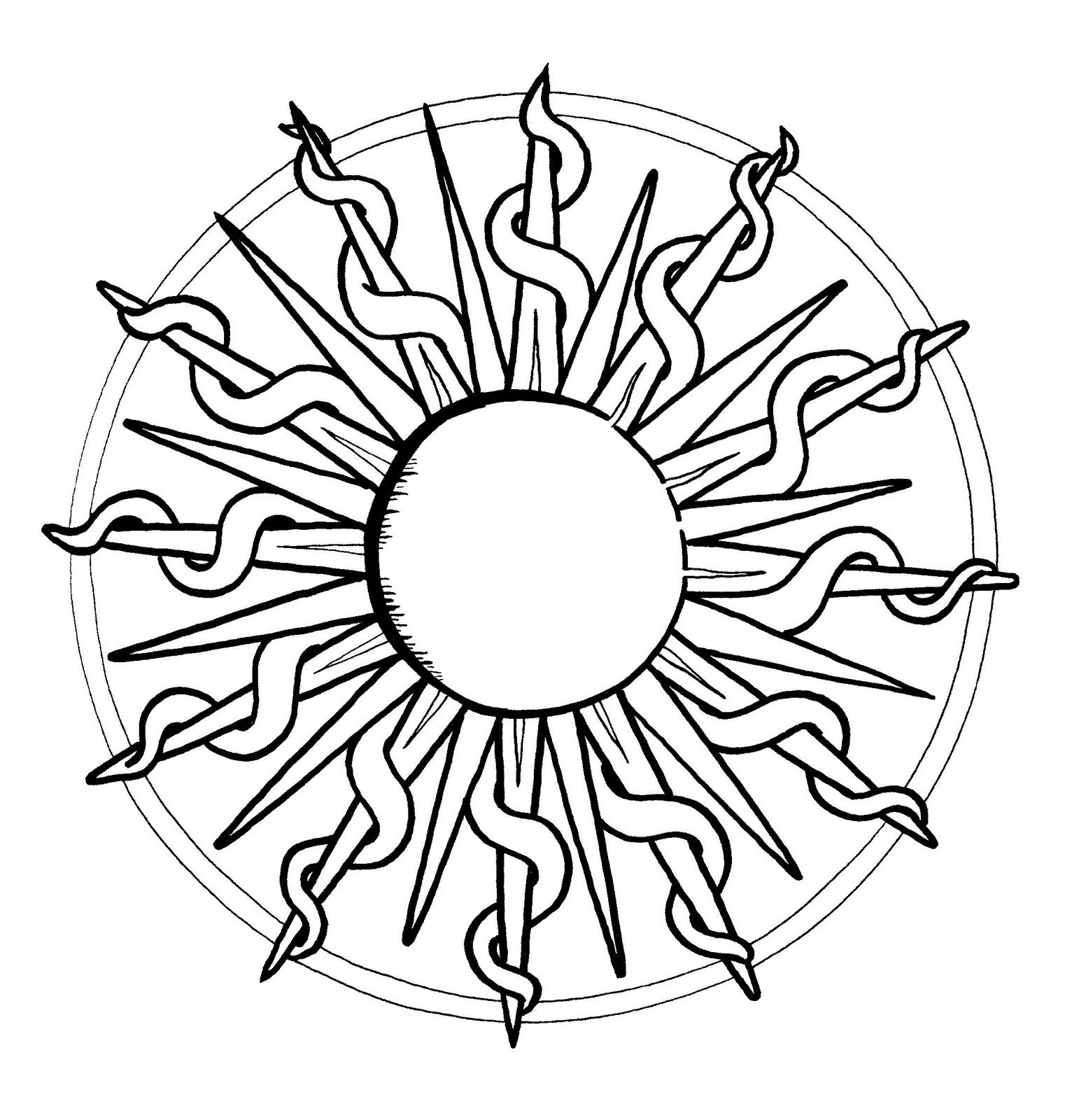 Mandalas de sol para colorear - Imagui
