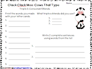 Click Clack Moo Making Words Freebie | Little Priorities