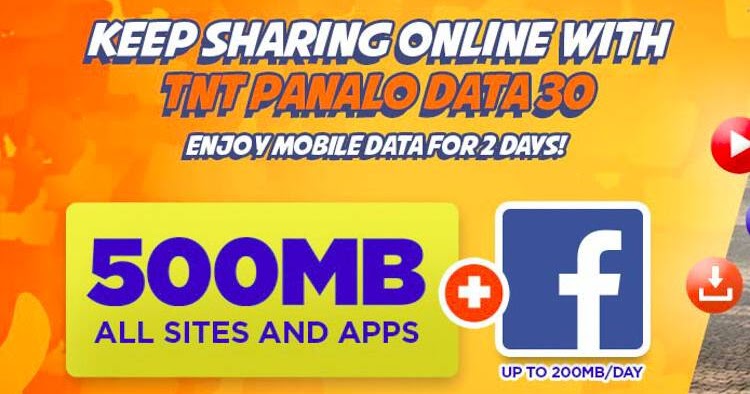 TNT PDATA30 Promo : Panalo Data 30 Pesos 900MB Data (500MB Internet ...