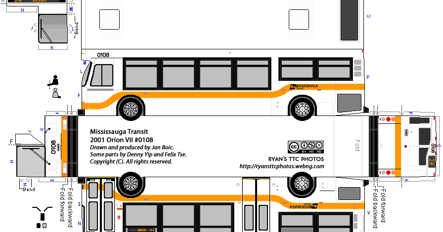 SP. Papel Modelismo: PaperBus 2001 Orion VII - Mississauga Transit - MiWay