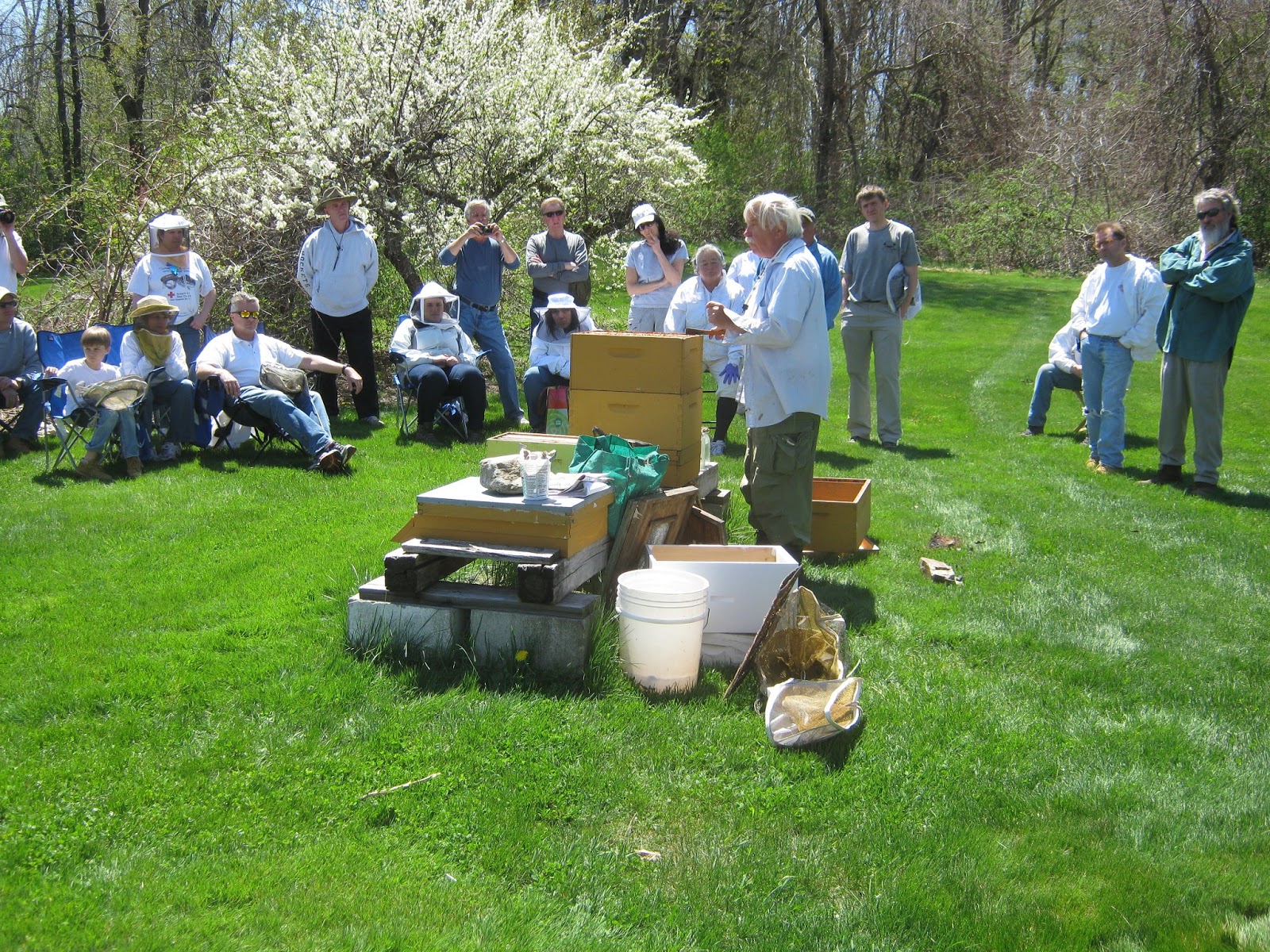 Steven's Bees: First Outdoor Bee Meeting, and a Quick Check