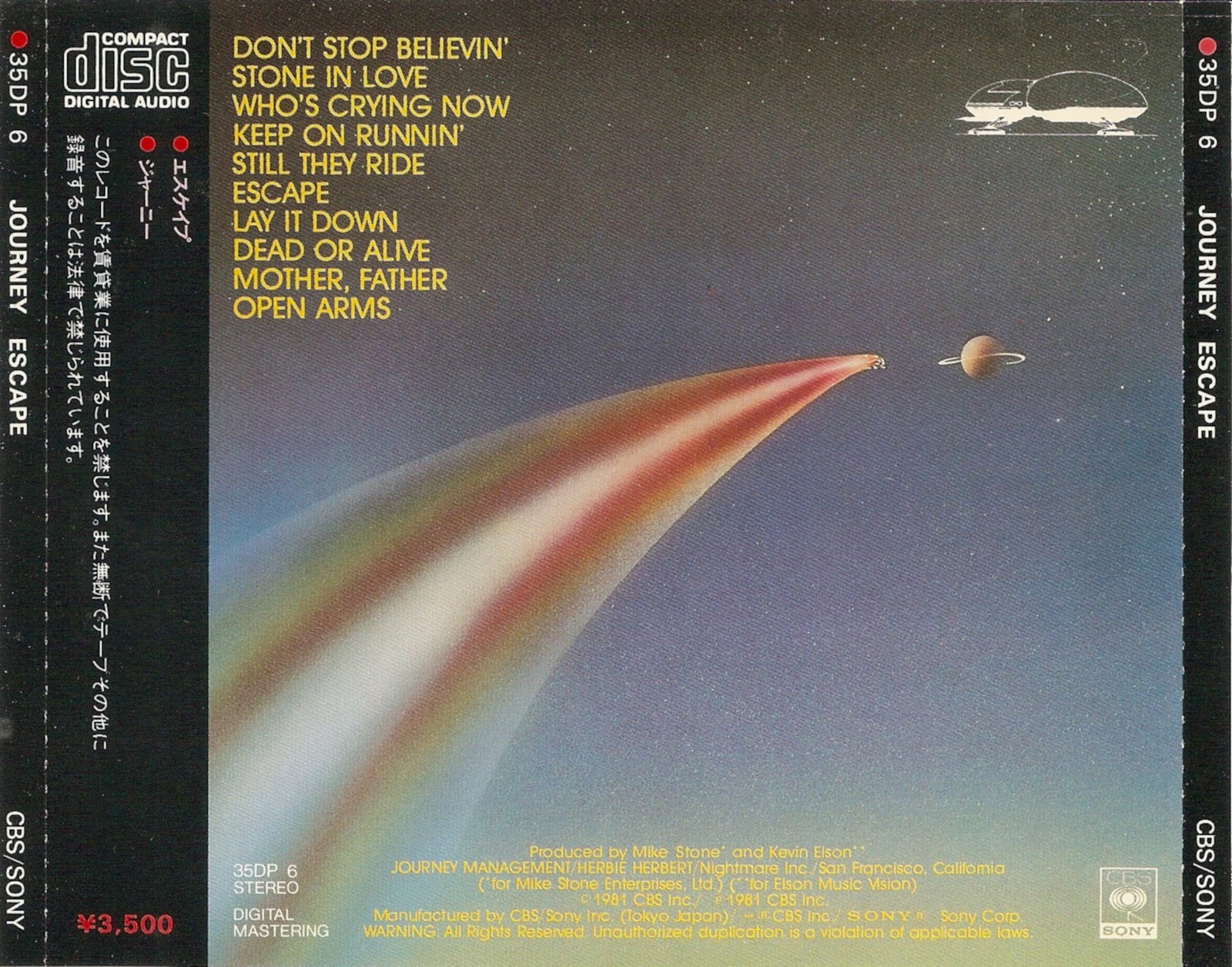 The First Pressing CD Collection: Journey - Escape