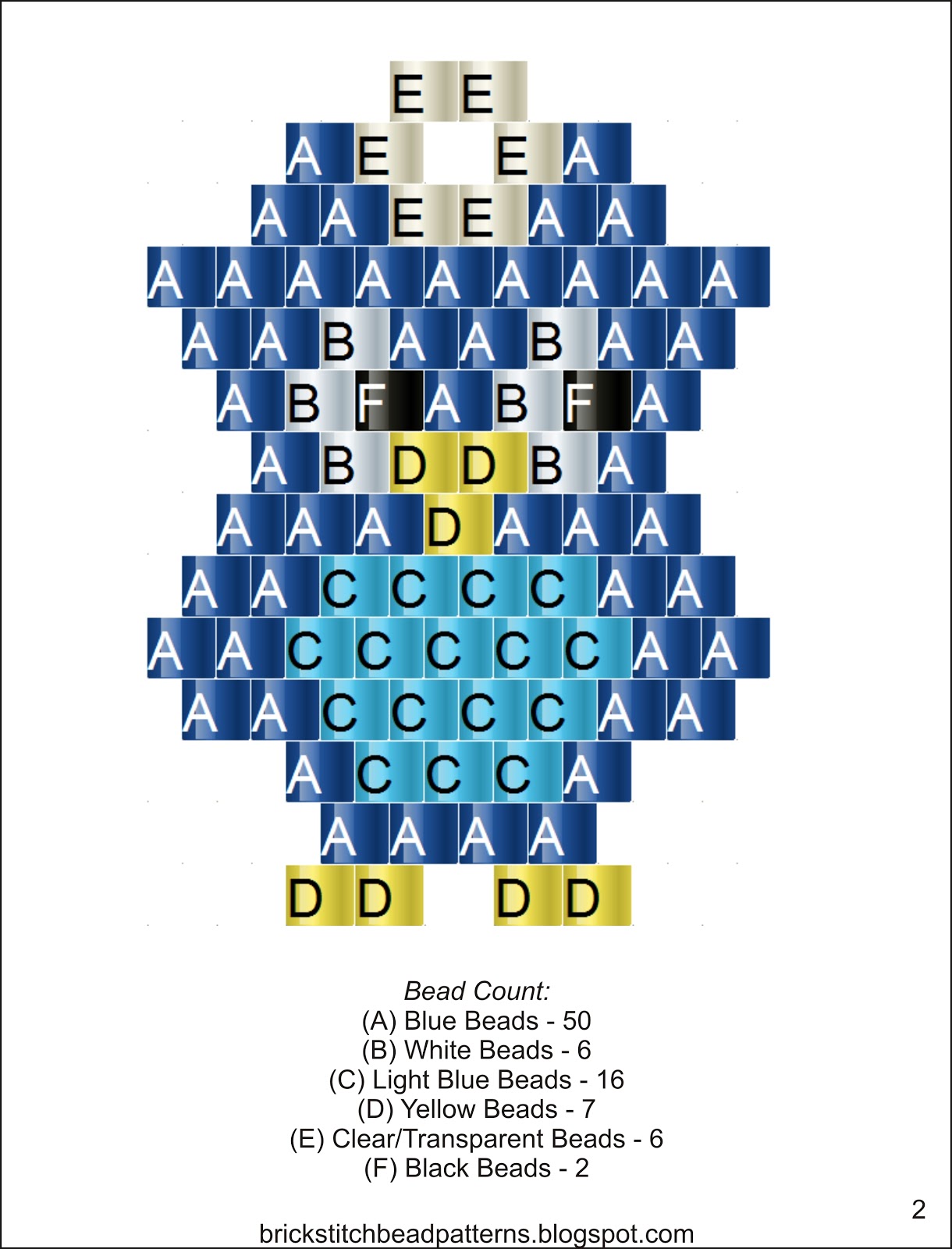 Brick Stitch Bead Patterns Journal: Cute Blue Owl Brick Stitch Beaded ...