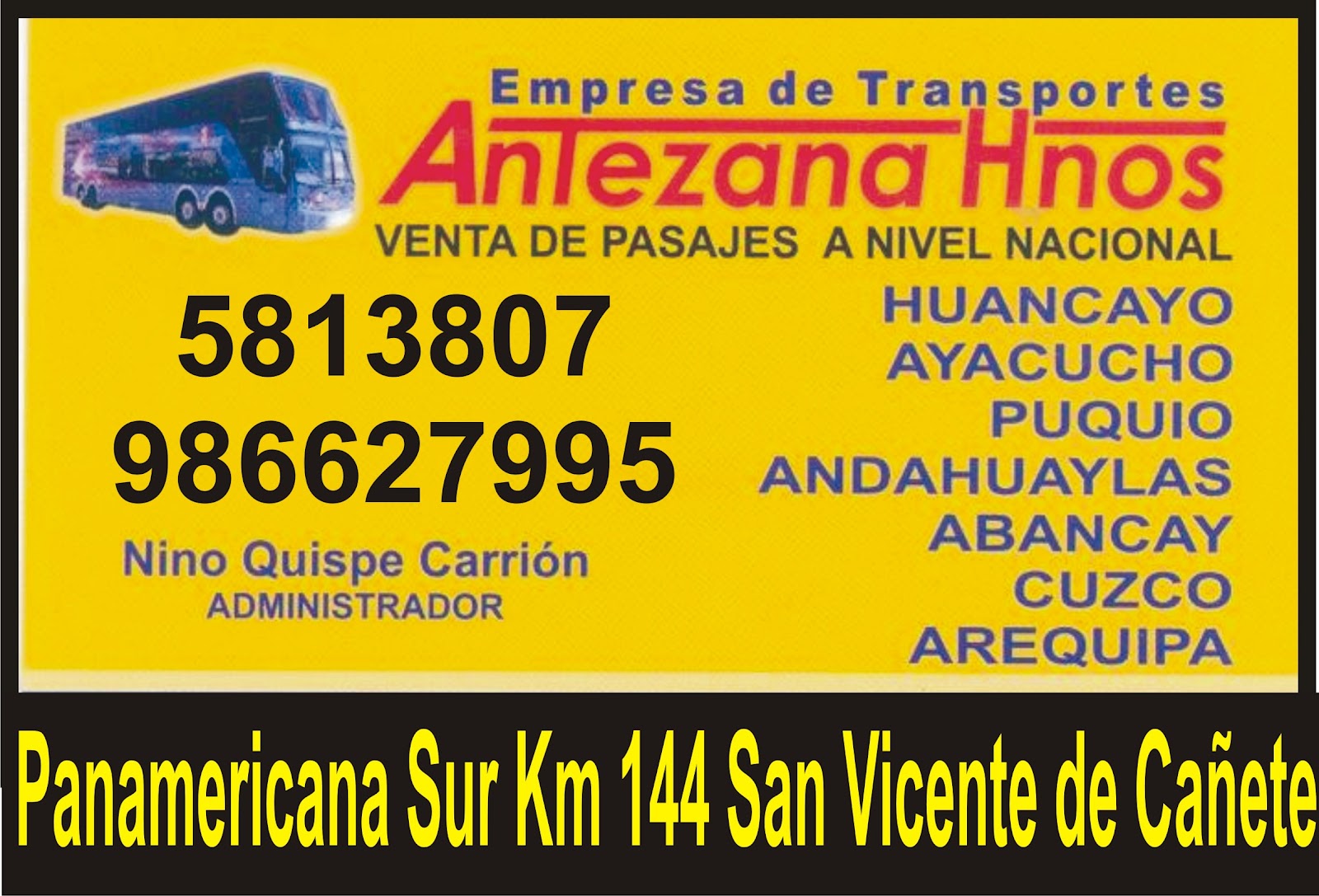 LIMASUR anuncios: EMPRESA DE TRANSPORTE ANTEZANA HERMANOS