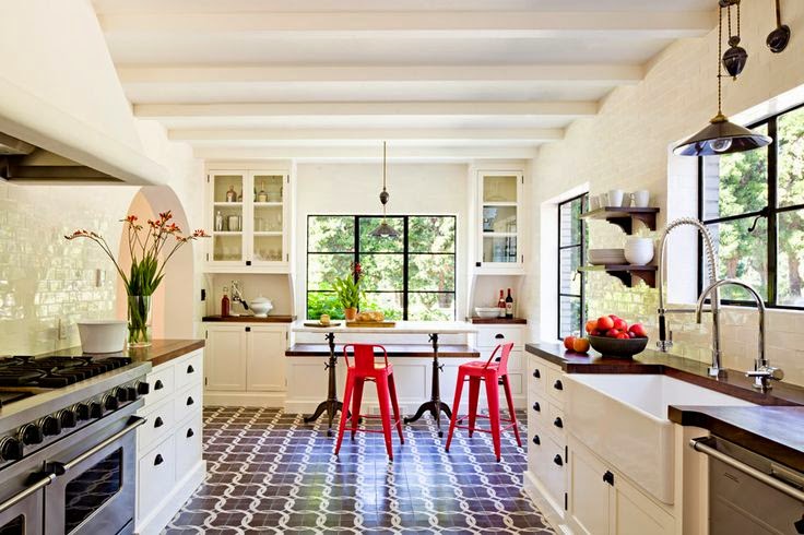 Inspired Whims: Kitchen Crush: Patterned Cement Tiles