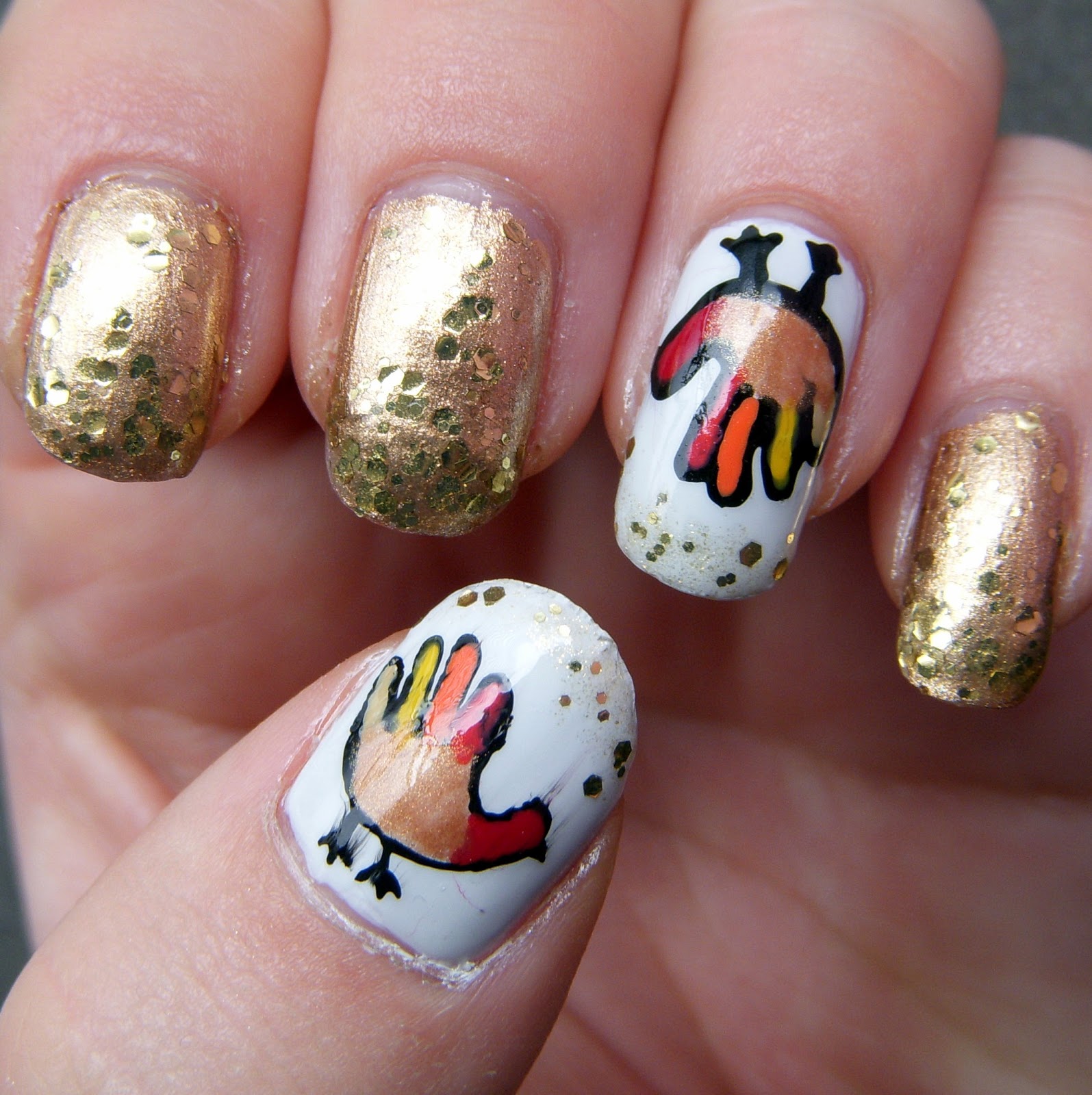 Quixii's Nails: 11/21/12 - Turkey Day Nails
