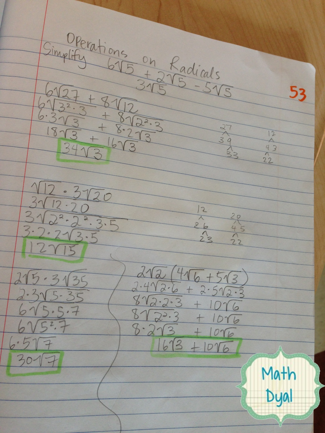 Math Dyal: Radical Radicals