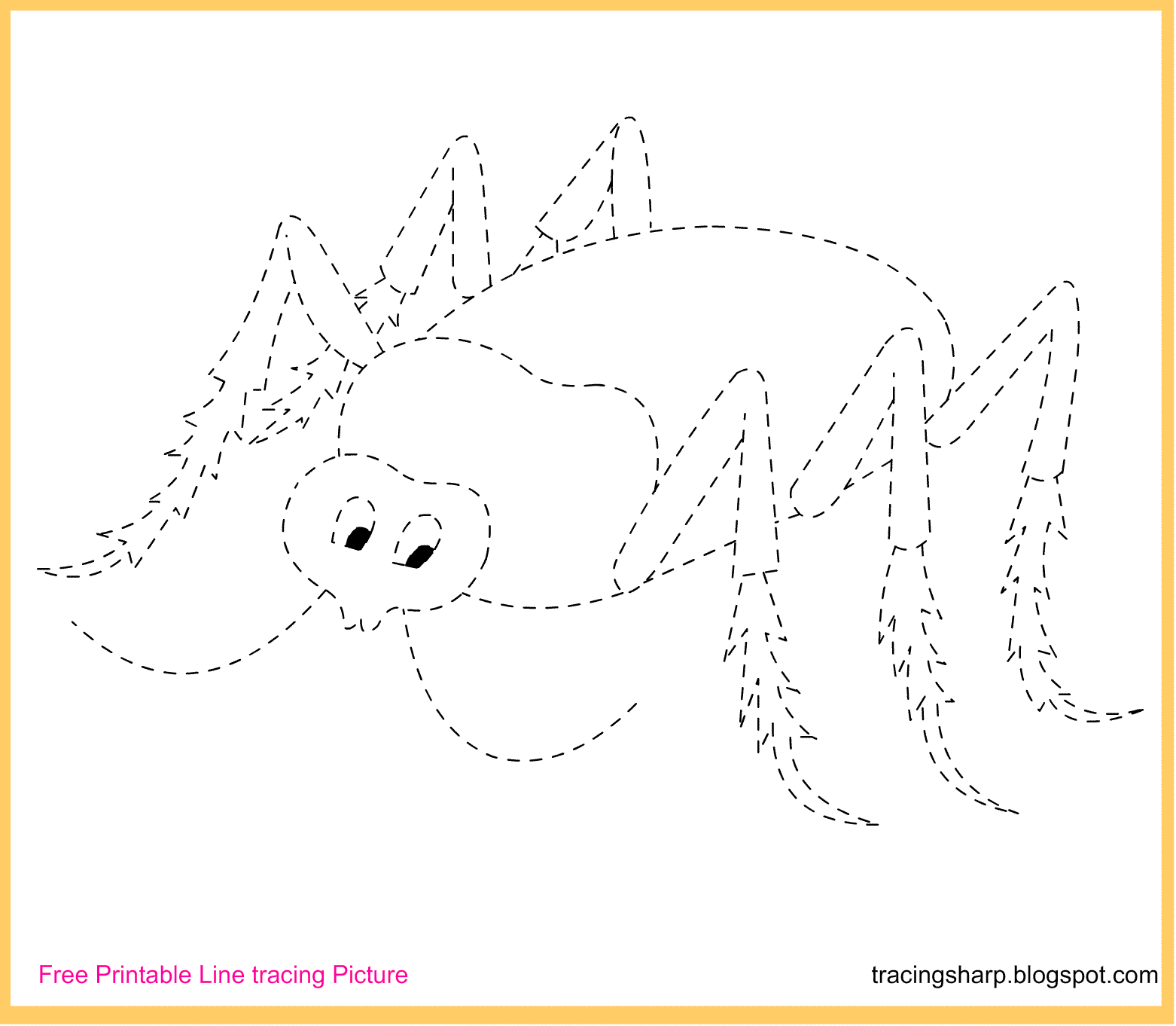 Free Tracing Line Printable: Beetle Tracing Picture