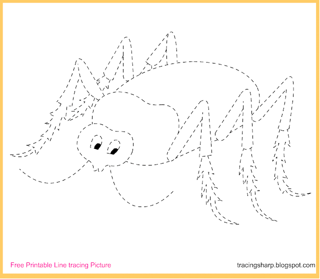 Free Tracing Line Printable: Beetle Tracing Picture
