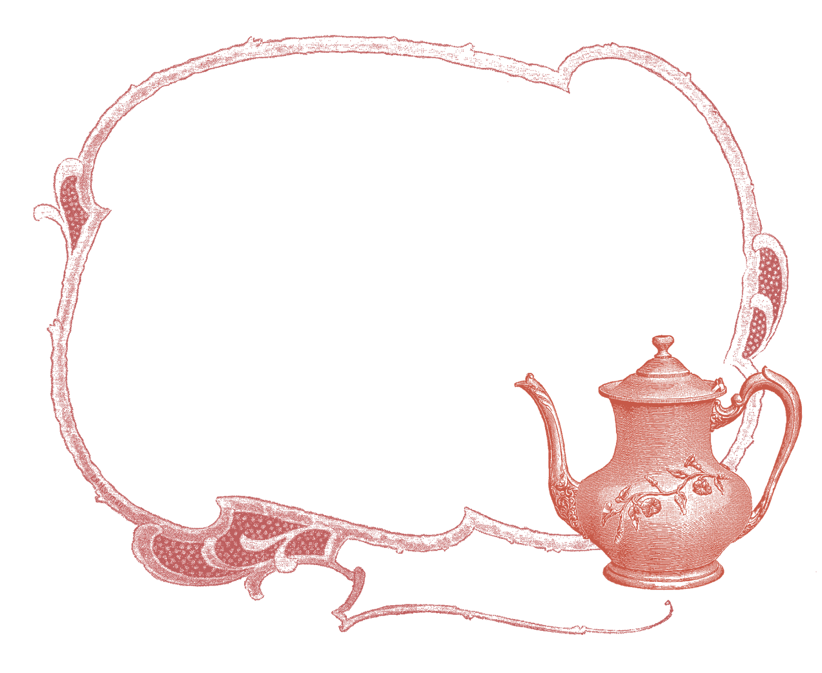 The Graphics Monarch: Printable Vintage Teapot Label Design Swirl ...