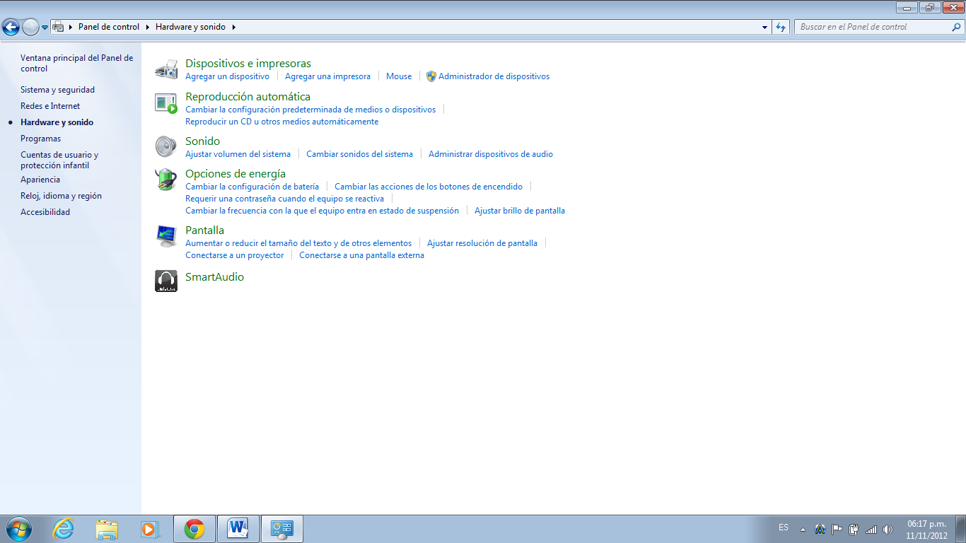 INFORMATICA: Panel de control