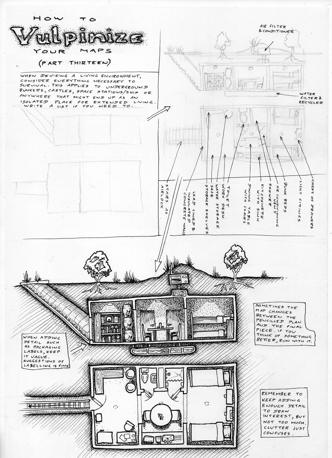 Map Drawing Tutorial 13: The Bunker