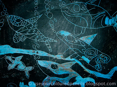 Use Your Coloured Pencils: Scratch Art Whales