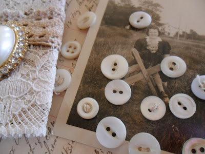 Vintage, White Buttons