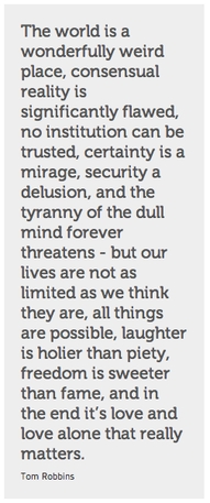 Spaces Between The Gaps: Creative Cauldron - Tom Robbins