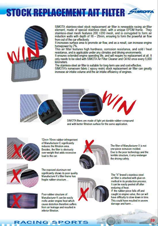 Skatuner Auto Parts: Works-Simota air filter