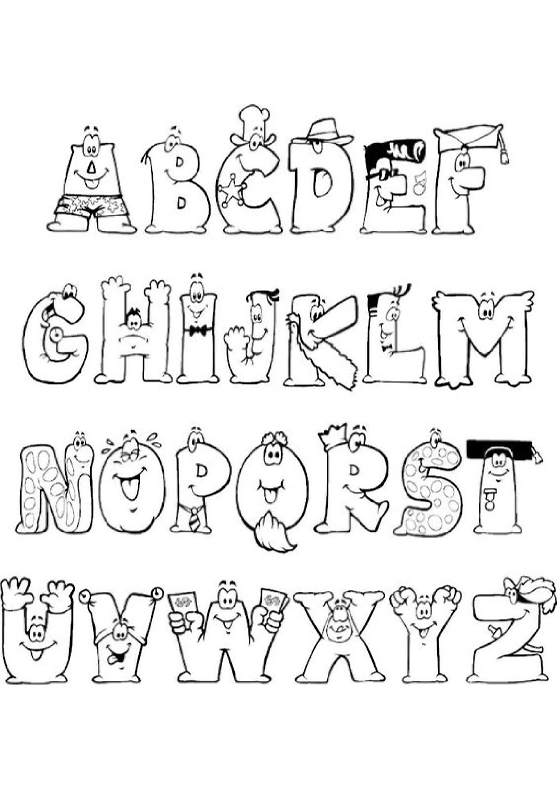 ABC - Letras do alfabeto para imprimir: 60 moldes do alfabeto lindos ...