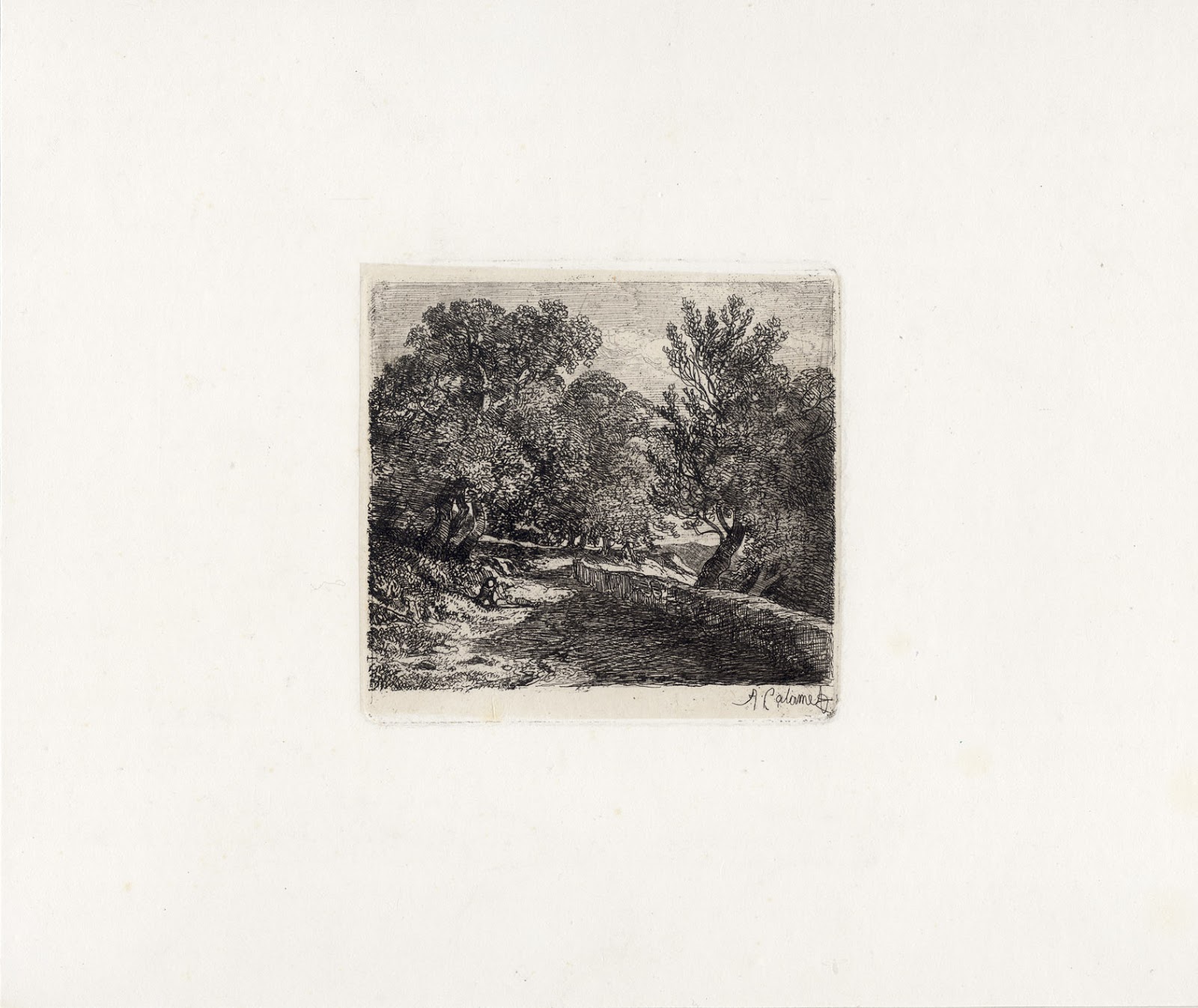 Prints and Principles: Alexandre Calame’s etching, “Man resting by a ...