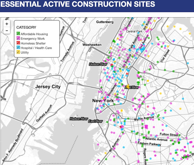 New Department of Buildings map details Essential Active Construction Sites