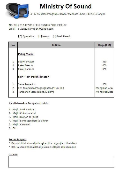 PA System MOS Mixer: Quotation