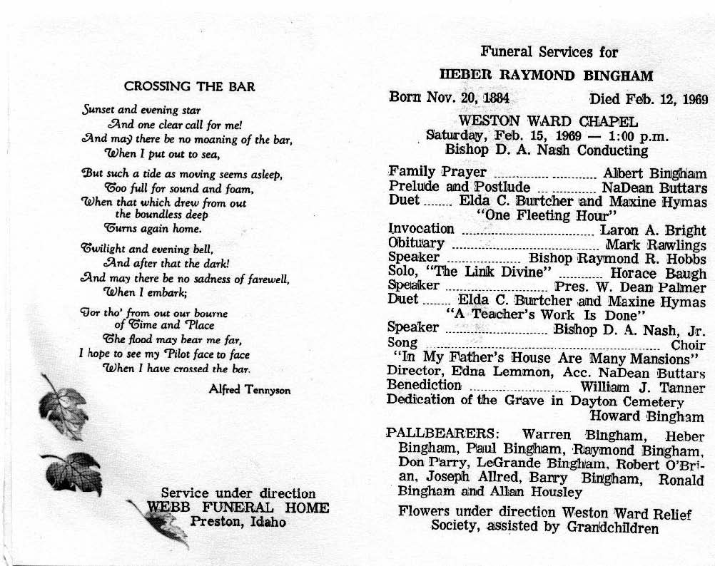 Harrison Histories: Heber Raymond Bingham